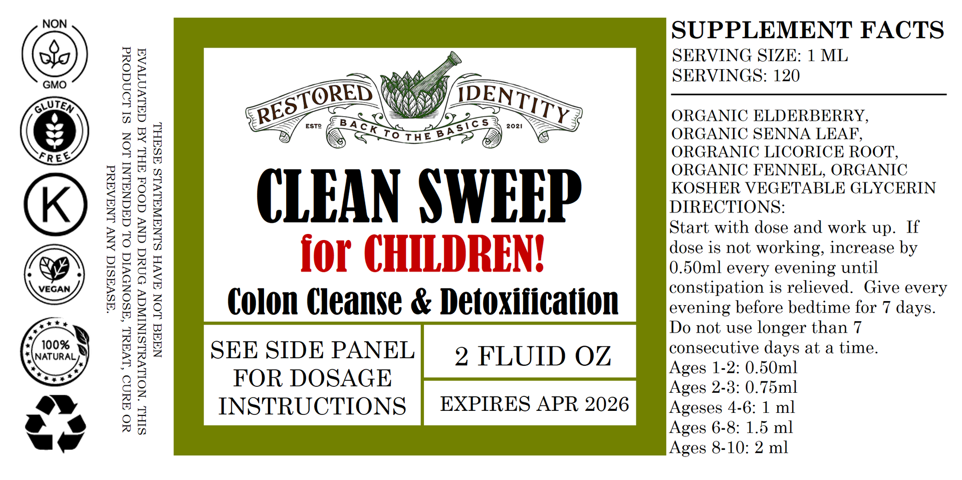 Clean Sweep Extract for Children – Restored Identity